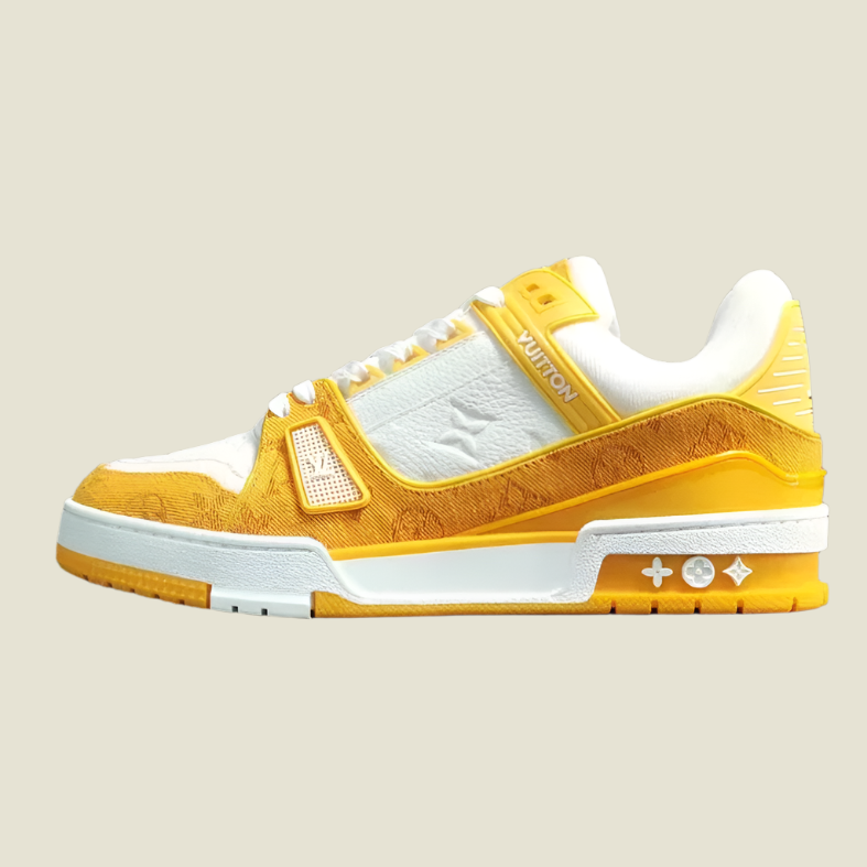 LV TRAINER YELLOW MONOGRAM DENIM WHITE – anythingshop